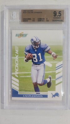 2007 Score Calvin Johnson Rookie Card Beckett Graded 9.5 | eBay