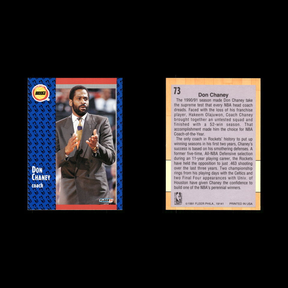 Don Chaney #73 1991-92 Fleer Houston Rockets Basketball Card NBA | eBay