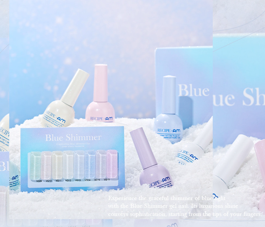 VALLA X AM Blue Shimmer Glitter Gel nail Polish Collection 10ml * 8 Colors Set | eBay