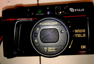 Fuji TW-300 35mm Film Camera W/ Tele Wide Lens Film Door Stuck, CLEAN ...