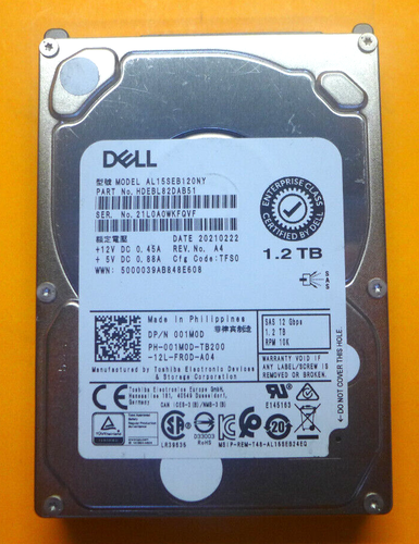 Dell 1.2TB 10K 2.5" SAS 12Gbps Enterprise Hard Drive AL15SEB120NY 01M0D ...