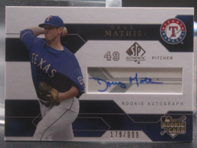 Doug Mathis (Rangers/RC) - 2008 Upper Deck SP Authentic Auto (#ed 179/ ...
