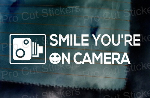 Smile You're on Camera Dash Cam Car Window Bumper Funny Novelty Sticker ...