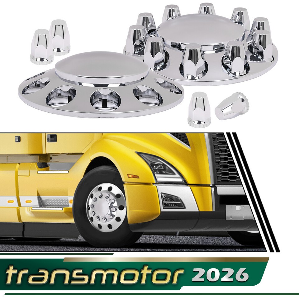 Front Wheel Hub Caps Center Hub Axle Covers Kit Fit For 22.5" and 24.5 ...