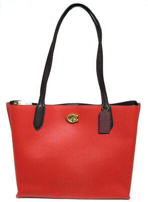 NEW Authentic COACH WILLLOW Colorblock Leather Double Faced Tote Sport ...