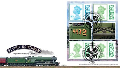 GB 2023 FLYING SCOTSMAN First Day Cover Definitive stamp pane 4 ...
