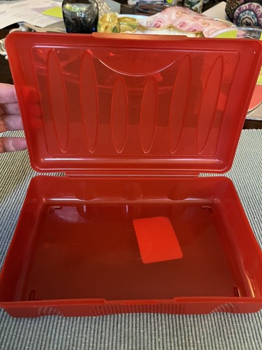 Red-Vintage SpaceMaker Pencil Box, School Plastic Hard Case 8”x2” x5 ...