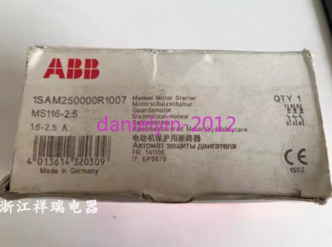 1pcs New ABB motor break protector MS116-2.5 1.6-2.5A | eBay
