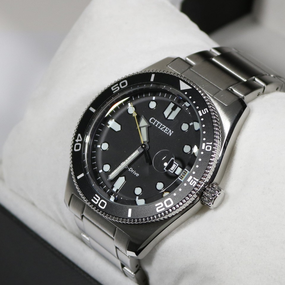 Citizen Eco-Drive Sports Black Dial Stainless Steel Men's Watch AW1760 ...