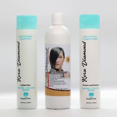 Kera Diamond Keratin Treatment + Shampoo and Conditioner Sulfate Free ...