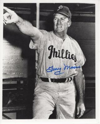 TERRY MOORE PHILADELPHIA PHILLIES SIGNED AUTOGRAPHED 8x10 PHOTO W/COA ...