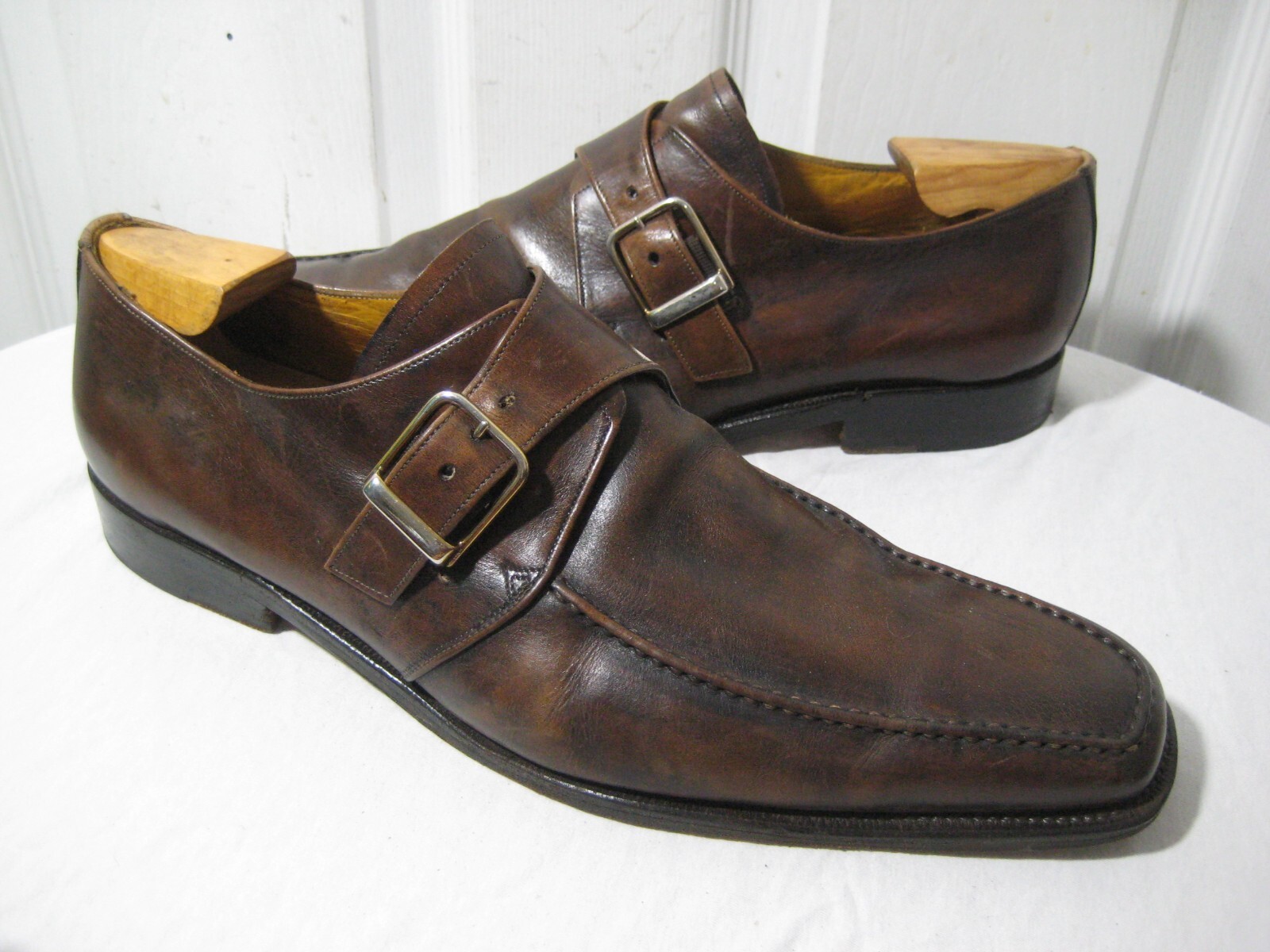 Dario Dodoni Brown Leather Monk Strap Shoes Men's Size 47 / 13 Made In ...