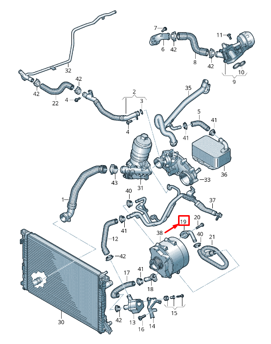 NEU AUDI A5 F5 MOTOR WASSERANSCHLUSS 059121744E ORIGINAL | eBay