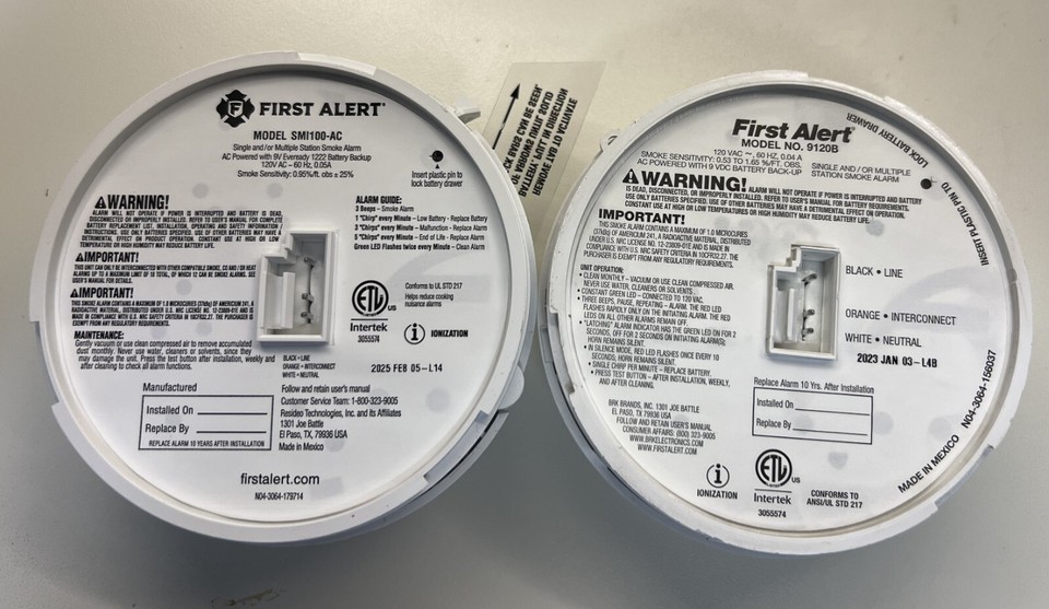 BRK First Alert 9120B/1046836/SMI-100-AC Smoke Detector AC Powered w ...