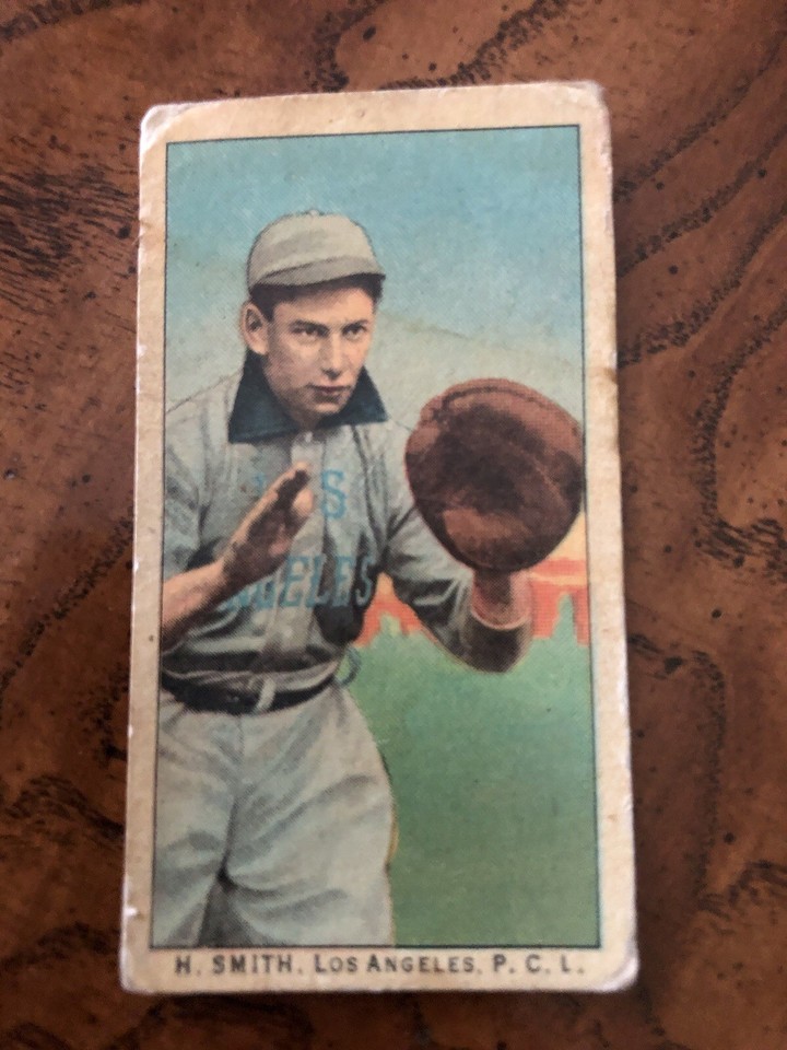 H. Smith (Hugh) T212 Los Angeles PCL 1910 Obak Blue Back Baseball Card ...
