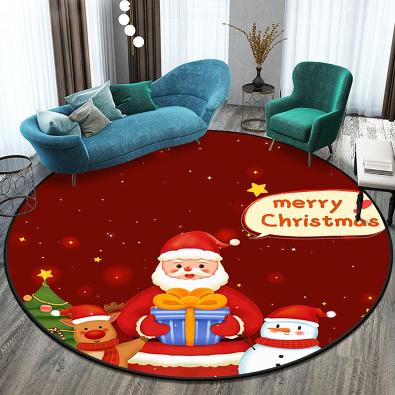 Christmas Santa Claus Round Floor Rugs Home Bedroom Decors Carpets ...