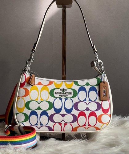 COACH RAINBOW SIGNATURE COATED CANVAS 2PC COLLECTION PRIDE LGBTQ NEW ...