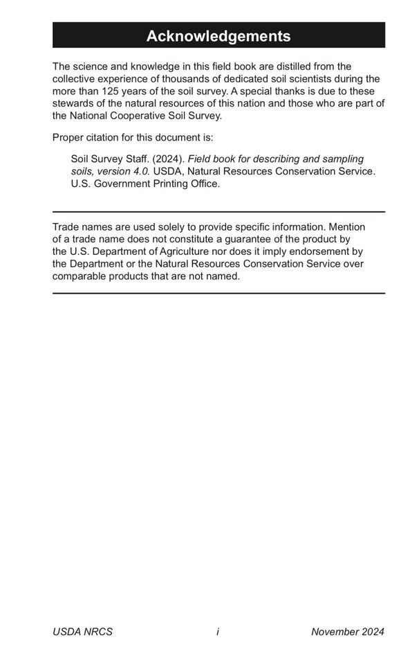 USDA Field Book for Describing and Sampling Soils, Version 4.0 (2024 ...