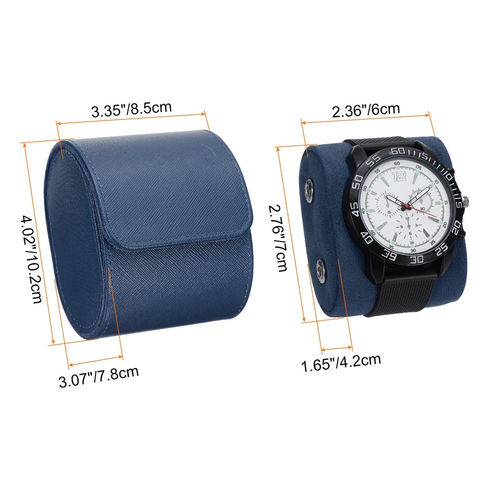 Watch Roll Travel Case Single Slot Leather Cases, Cross-grain Textured ...
