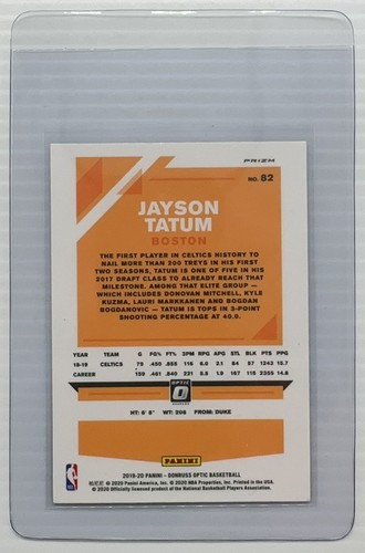 2019-20 Donruss Optic Jayson Tatum Purple Shock #82 Celtics | eBay