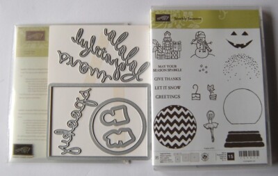 NEW! Stampin' Up! SPARKLY SEASONS & SEASONAL FRAME Thinlits dies bundle ...