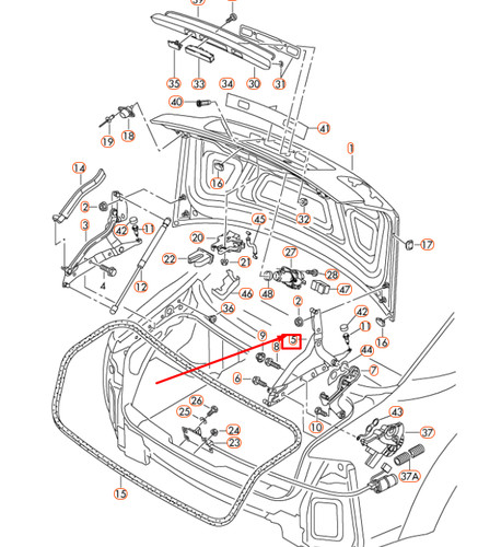 NEW AUDI A8 D3 REAR LID RIGHT HINGE 4E0827300H OEM | eBay