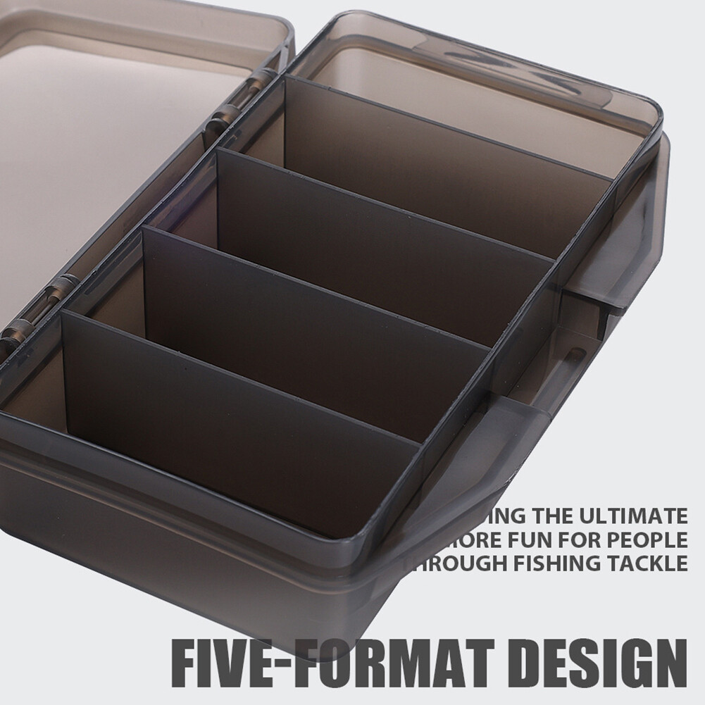5 Grids Fishing Lure Boxes Bait Hook Gear Case Compartments Container ...