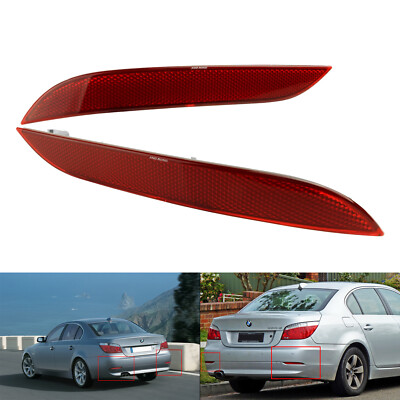 Fits 2003-07 BMW 5-Series E60 E61 520i 530d Pair Red Rear Bumper ...