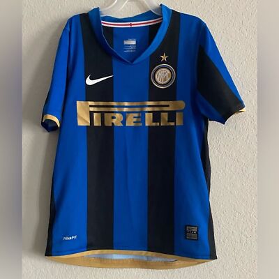 Nike Vintage Inter Milan FC Milan 2008-09 Home Soccer Jersey Youth ...