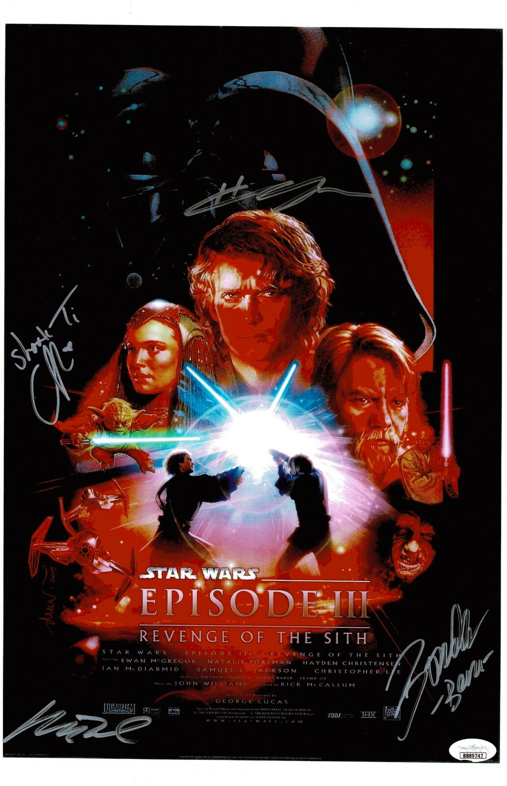STAR WARS ROTS CAST x4 SIGNED 11X17 PHOTO POSTER AUTHENTIC JSA REPRINT ...