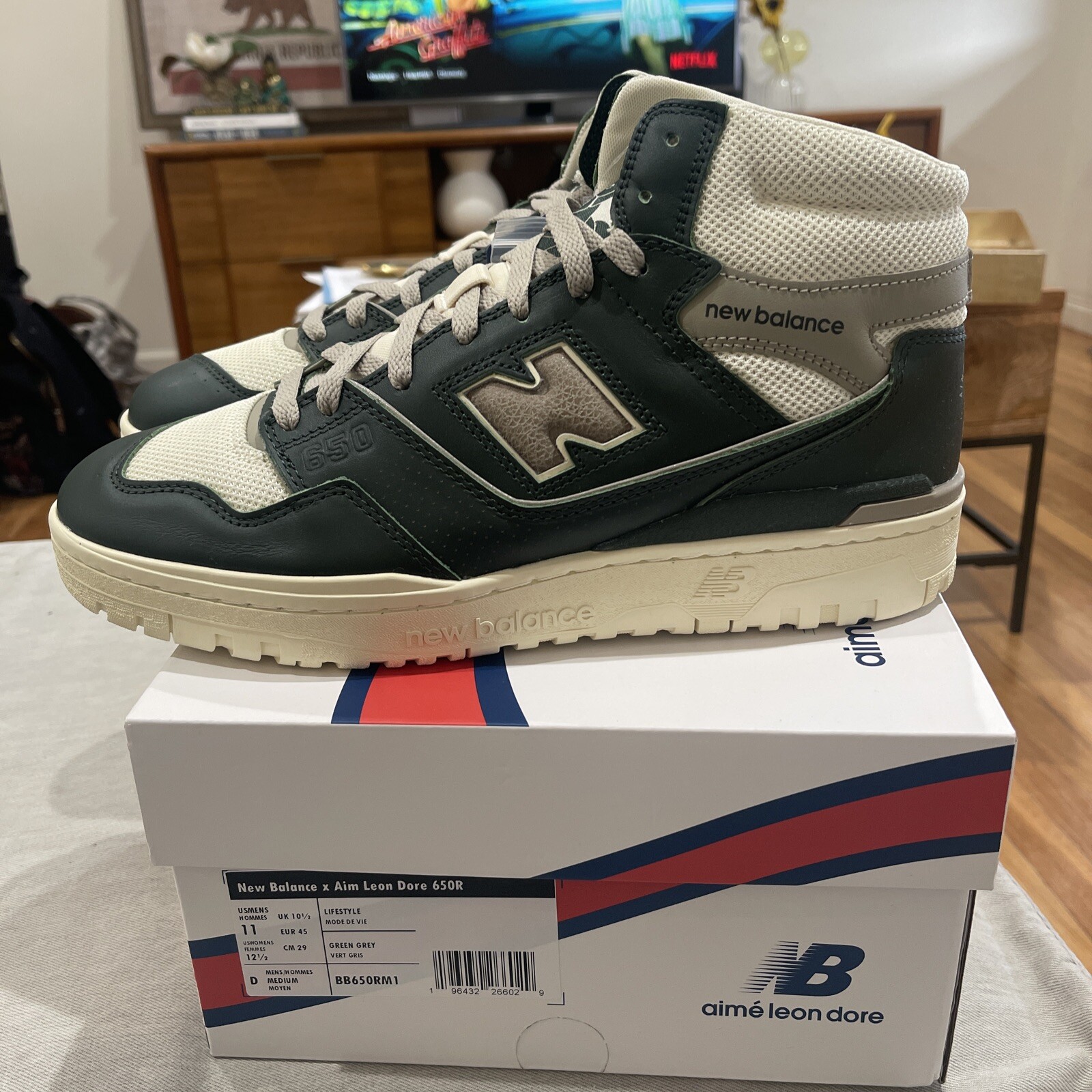 Size 11 - New Balance 650R ALD Green and Grey DeadStock Og All BB650RM1 ...