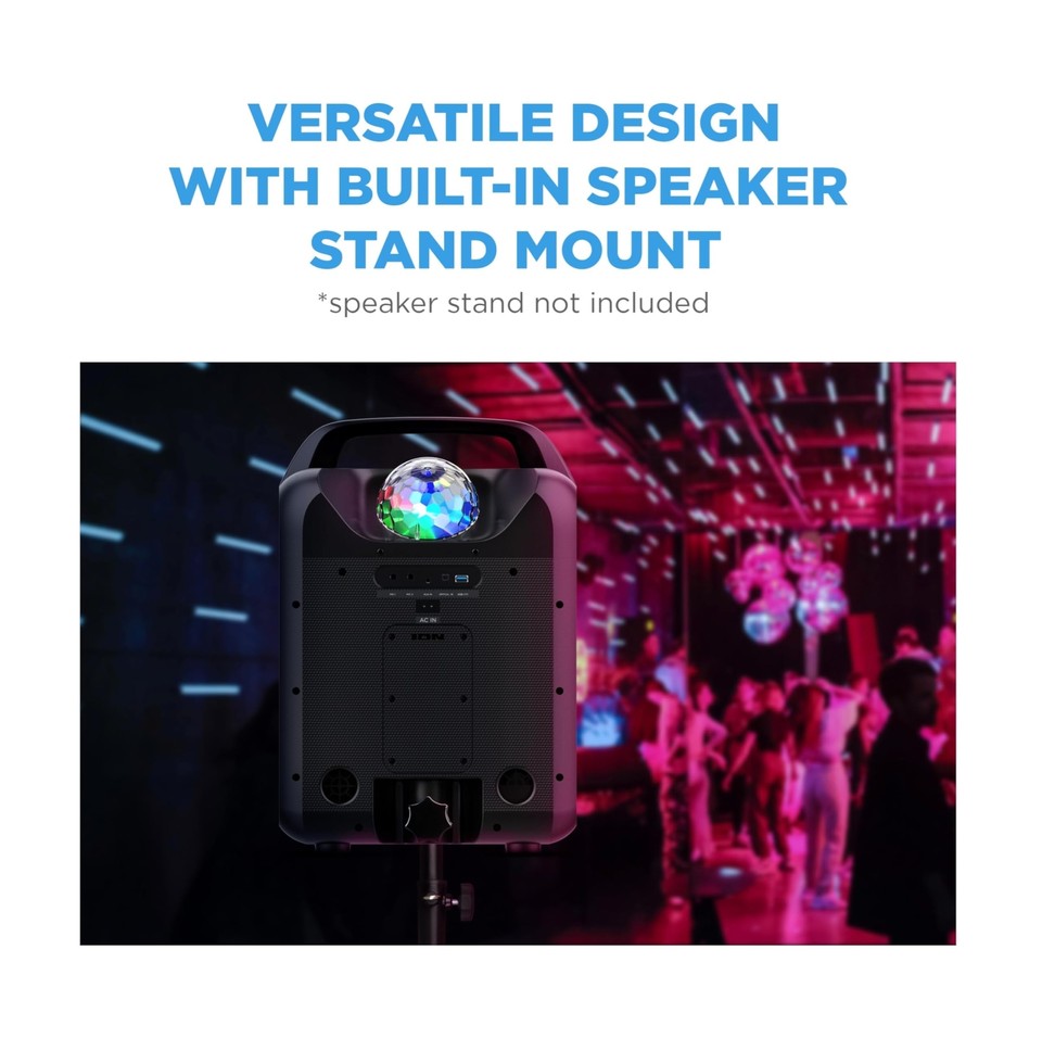 ION Party Rocker Max Mk2 Portable Bluetooth Karaoke Party Speaker with ...
