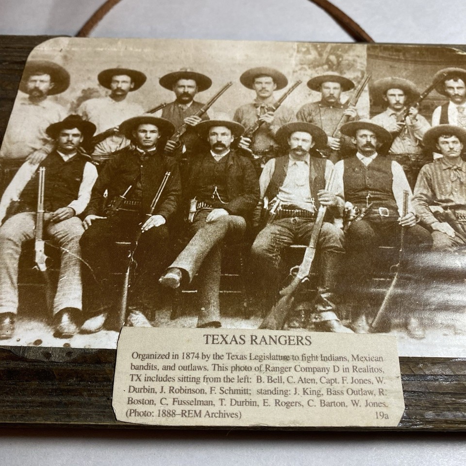 ANTIQUE OLD WEST PHOTO PRINT TEXAS RANGERS COWBOYS RIFLES PISTOLS Frame ...