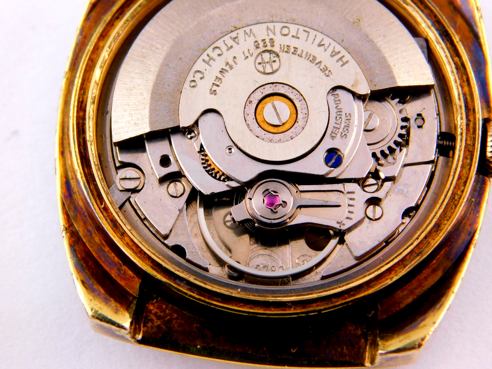 VINTAGE HAMILTON DAY-DATE 17J SELFWIDING 18K GP MENS WRISTWATCH ...