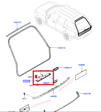 Genuine Range Rover L405 Tailgate Handle LR037608 / LR048312 | eBay