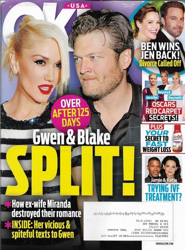OK! Magazine March 7 2016 Gwen Stefani Blake Shelton Sylvester Stallone ...