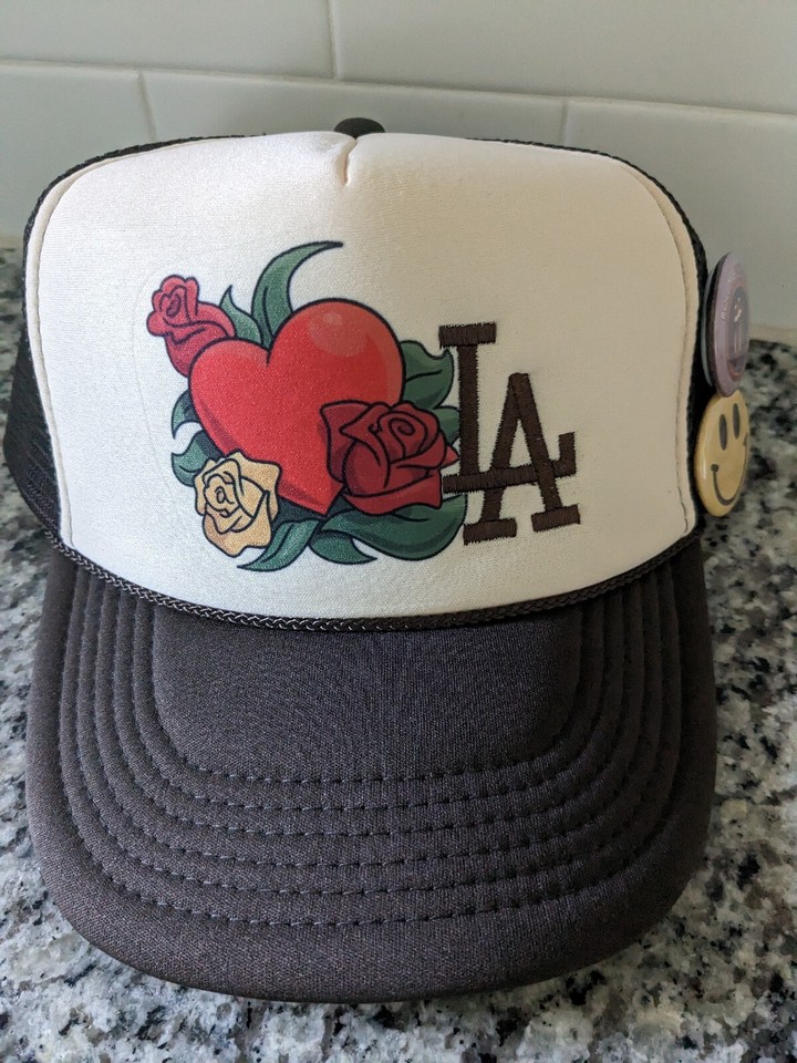 LOS ANGELES LA BROWN HAT 5 PANEL HIGH CROWN TRUCKER SNAPBACK Tattoo ...