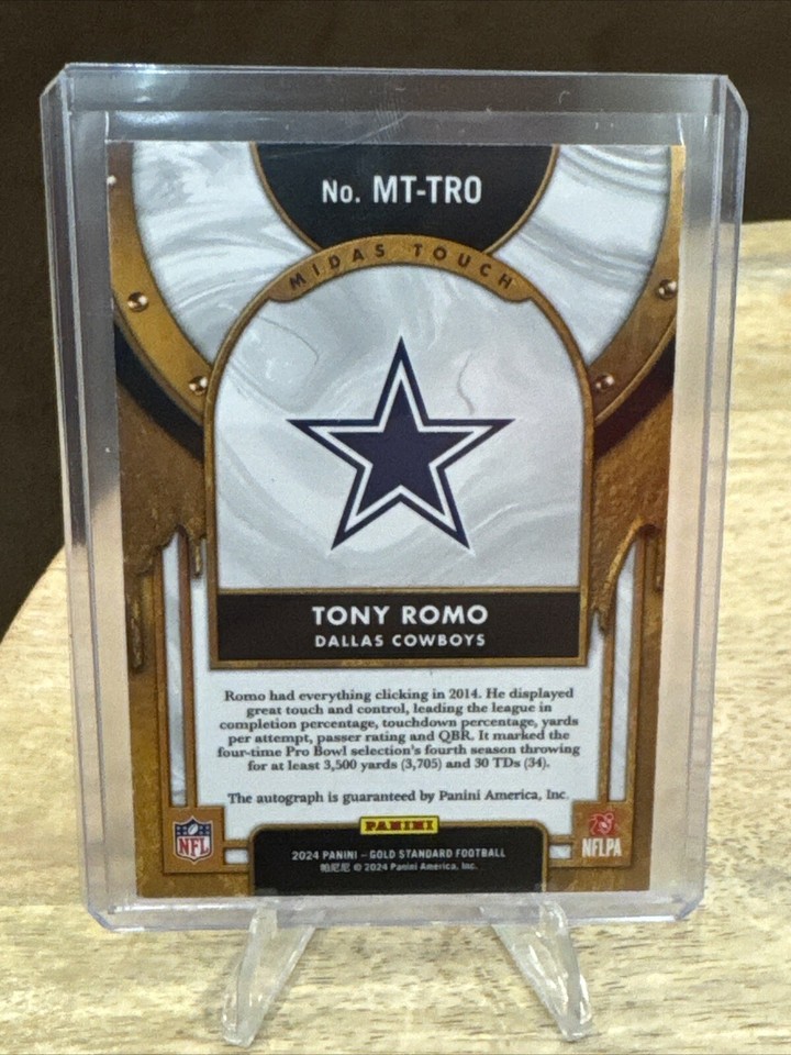 Tony Romo 2024 Gold Standard Midas Touch Auto /38 Cowboys | eBay
