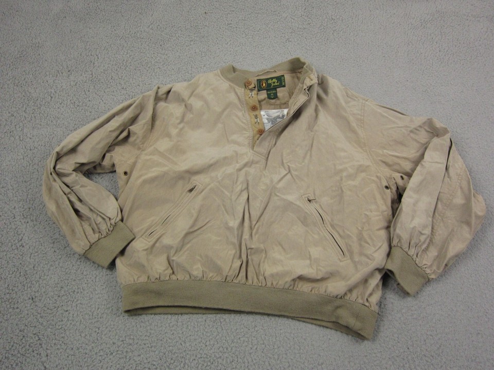 Vintage Bobby Jones Jacket Mens Extra Large XL Brown 100% Silk Pullover ...
