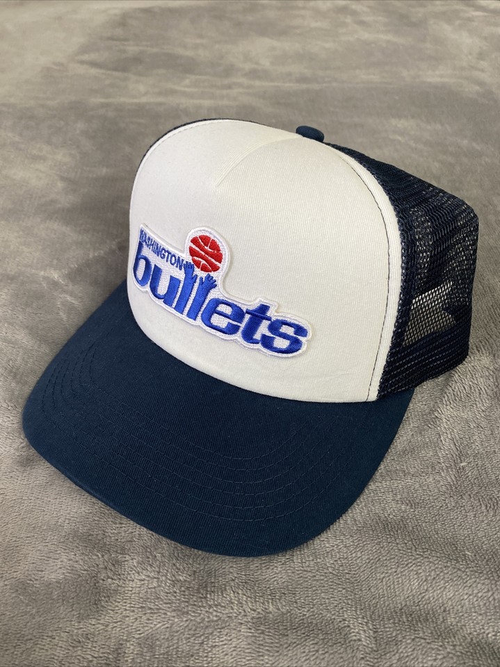 Washington Bullets Classic Throwback 1978 Logo White & Blue Trucker Hat ...