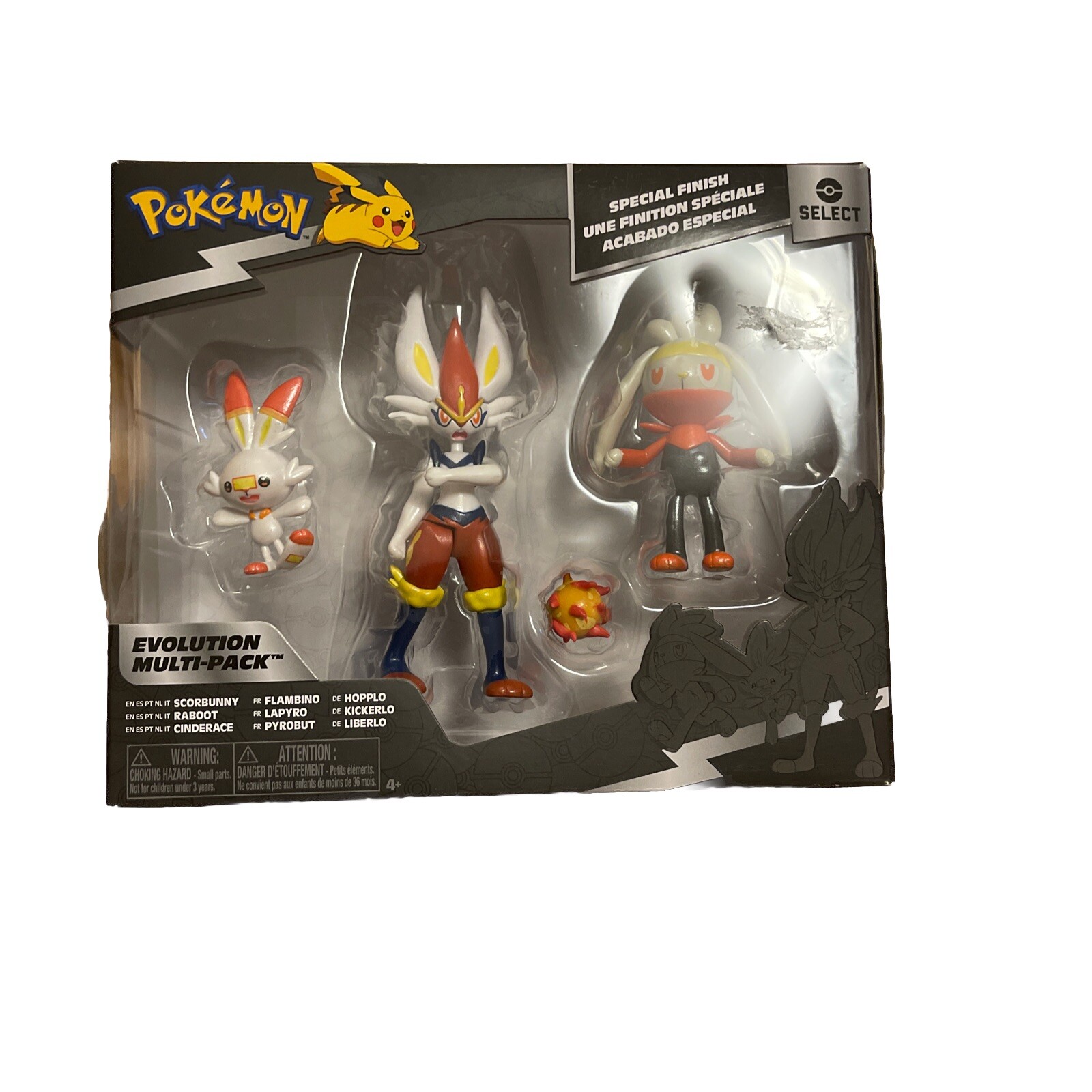 Pokémon Select Evolution - Scorbunny Raboot & Cinderace 3 Action Figure ...