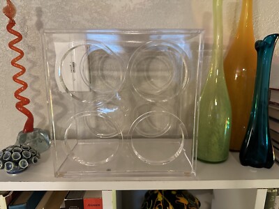 Lucite Acrylic Clear Wine Rack 4 Count Holder Storage 6x10x10" | eBay