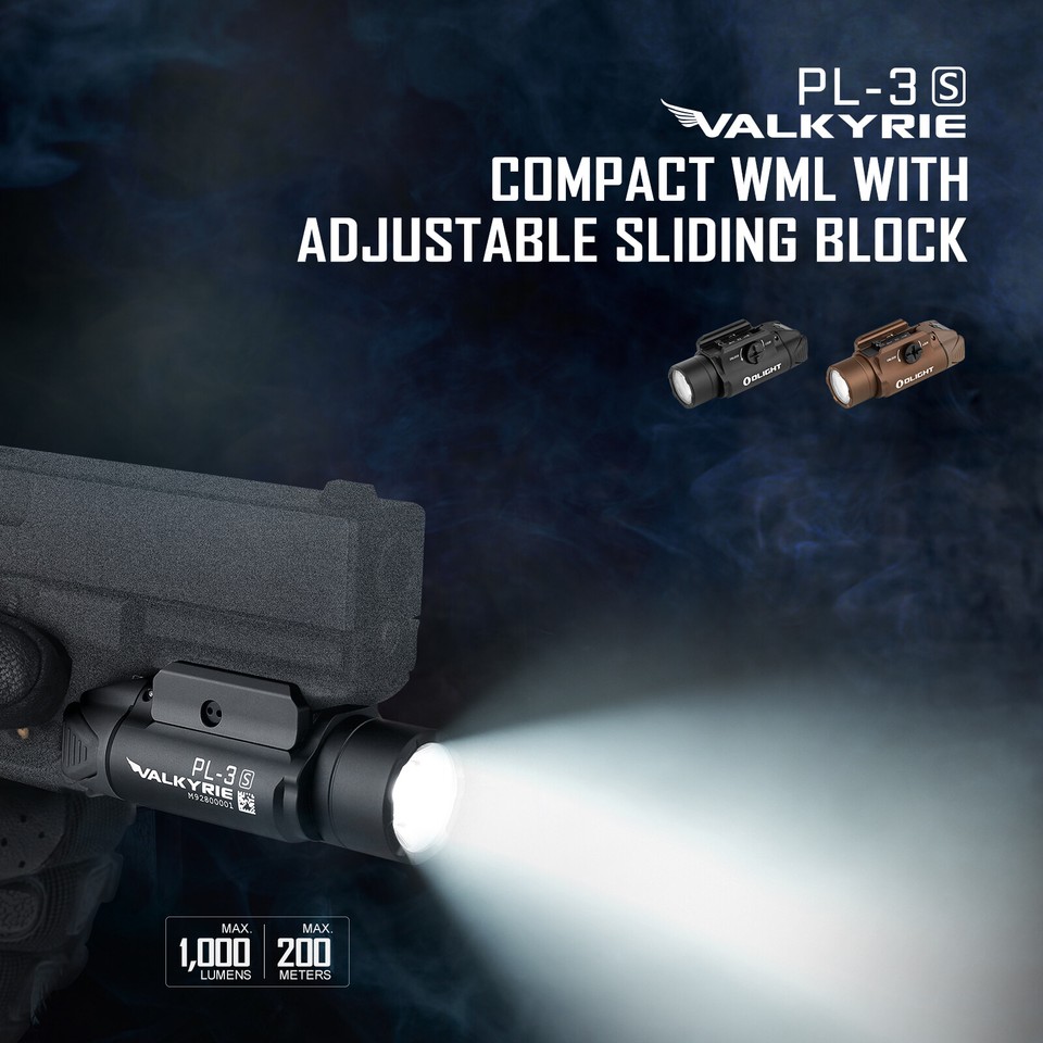 Olight PL-3S Valkyrie 1000lumen Rail Mount Light Weaponlight Tactical ...