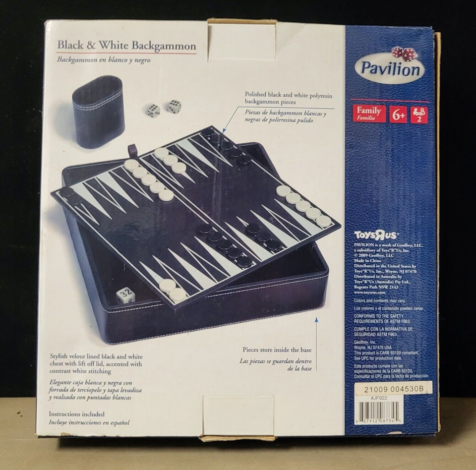 Pavilion Backgammon Black & White Board Game | eBay