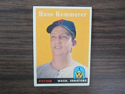 1958 Topps # 137 Russ Kemmerer Card Washington Senators | eBay