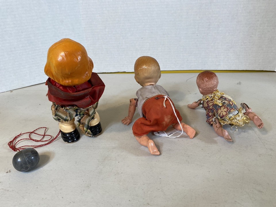 Antique toy mechanical wind up baby dolls crawling babies lot 7B68 | eBay