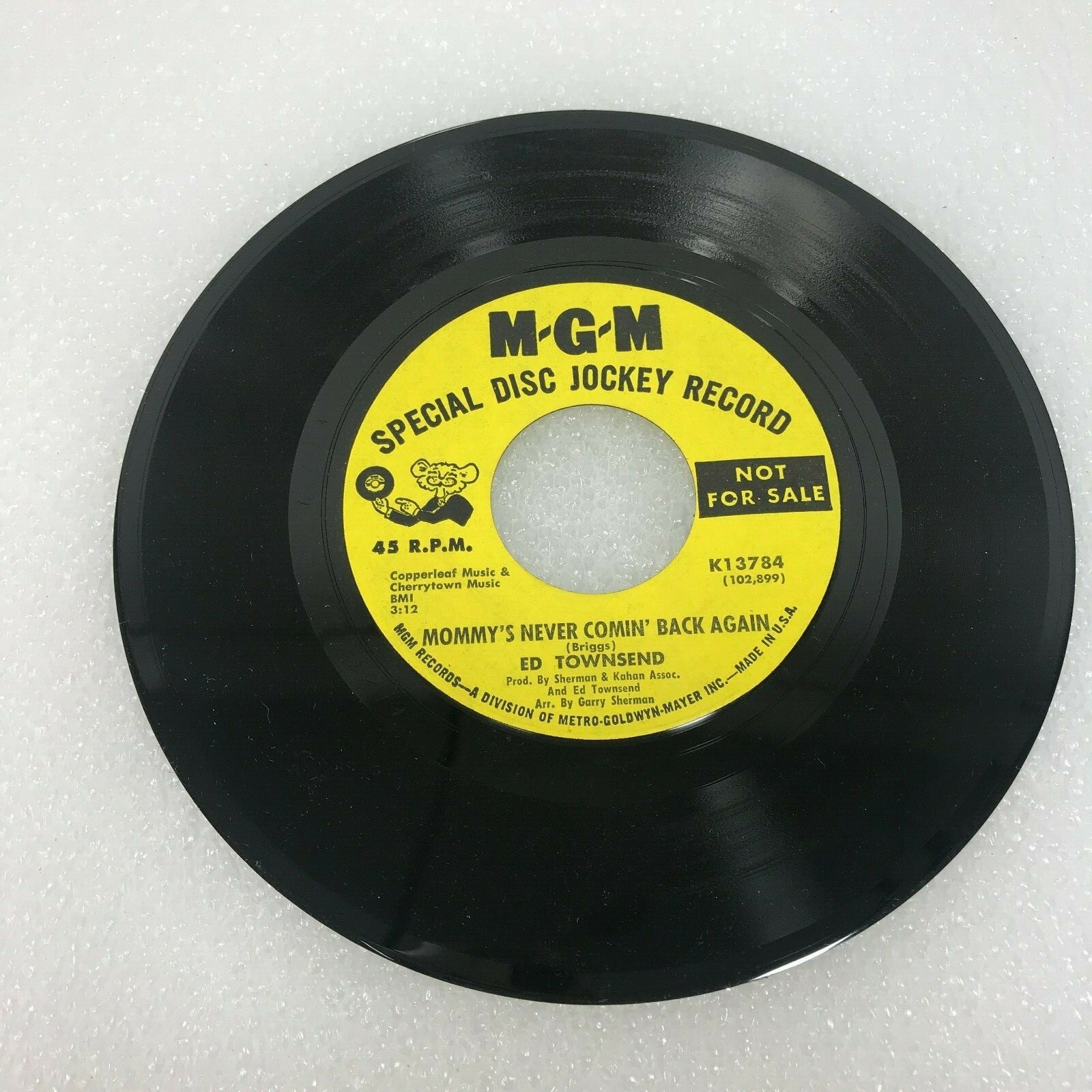 MGM SPECIAL DISC JOCKEY 45 Promo Ed Townsend Mommy's Never Comin Back ...