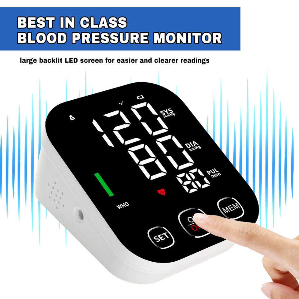 Blood Pressure Monitor Automatic Upper Arm BP Cuff Machine Talking ...