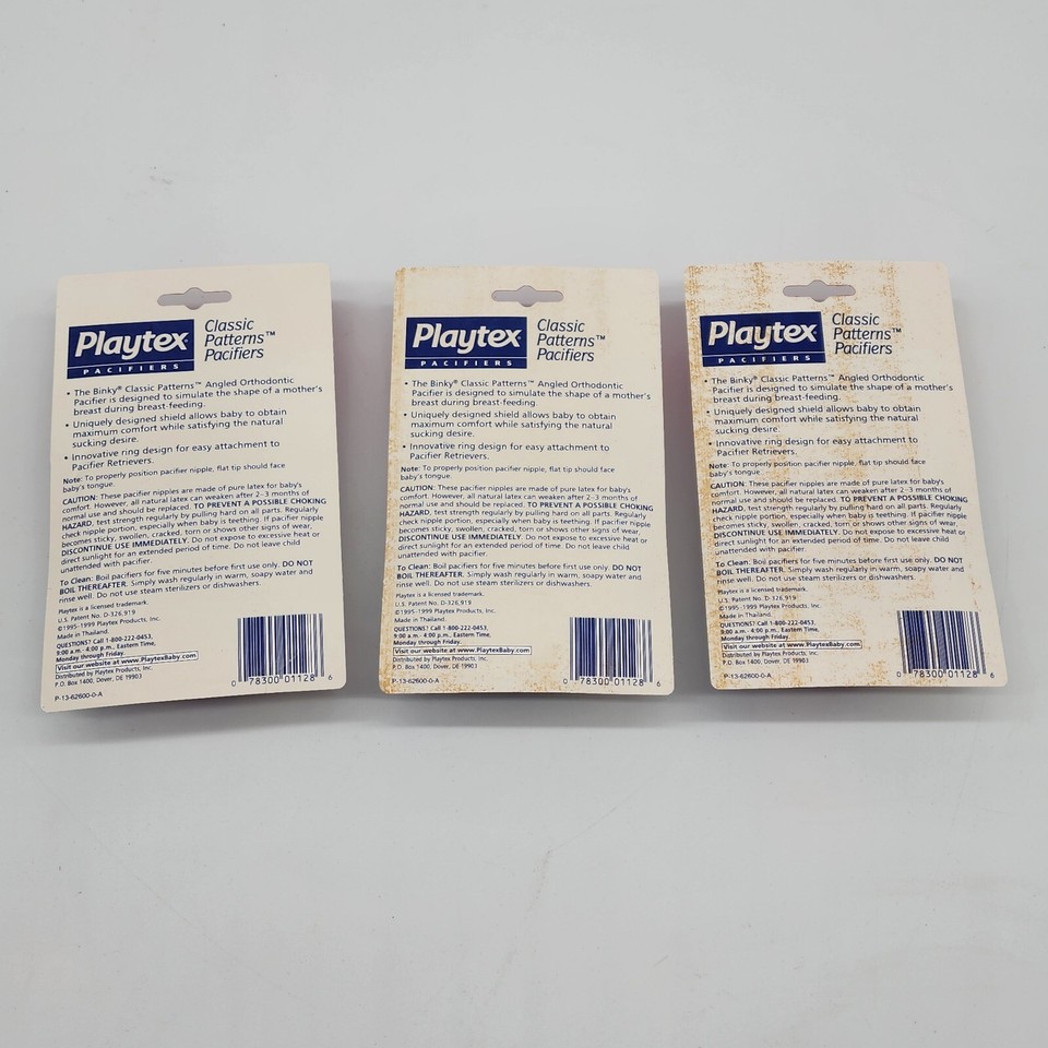 Vintage 1999 Playtex Cherub Binky Pacifier Kids Print Latex Angled ...