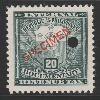 Philippines 20 peso Republic 1947 Revenue Fiscal stamp MNH Gum #3323 | eBay